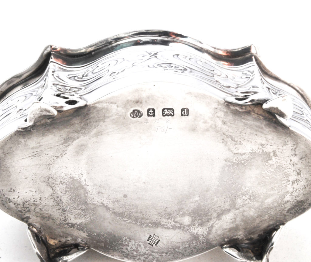 A Kate Harris art nouveau style silver box - The Pear Tree Collection