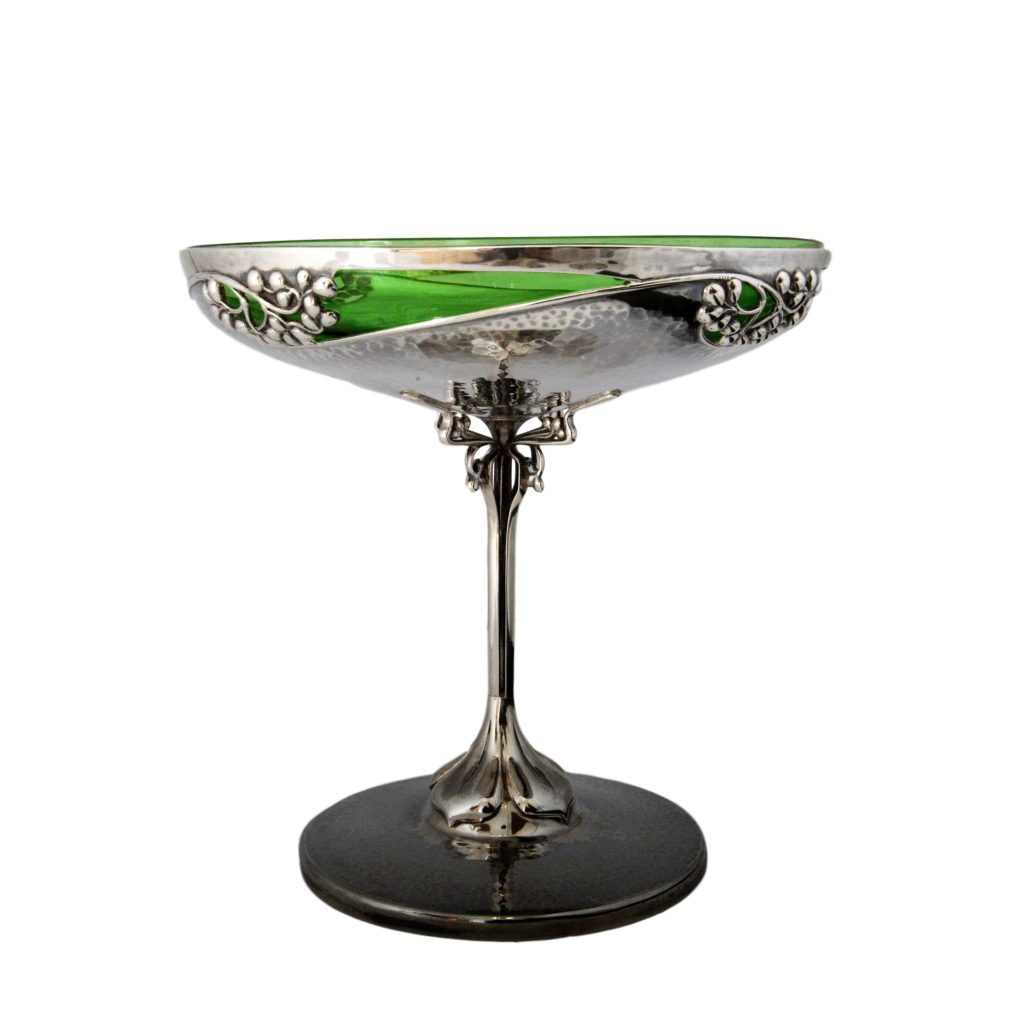 A rare Kate Harris art nouveau silver tazza - The Pear Tree Collection