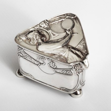 A signed Kate Harris art nouveau silver box - The Pear Tree Collection