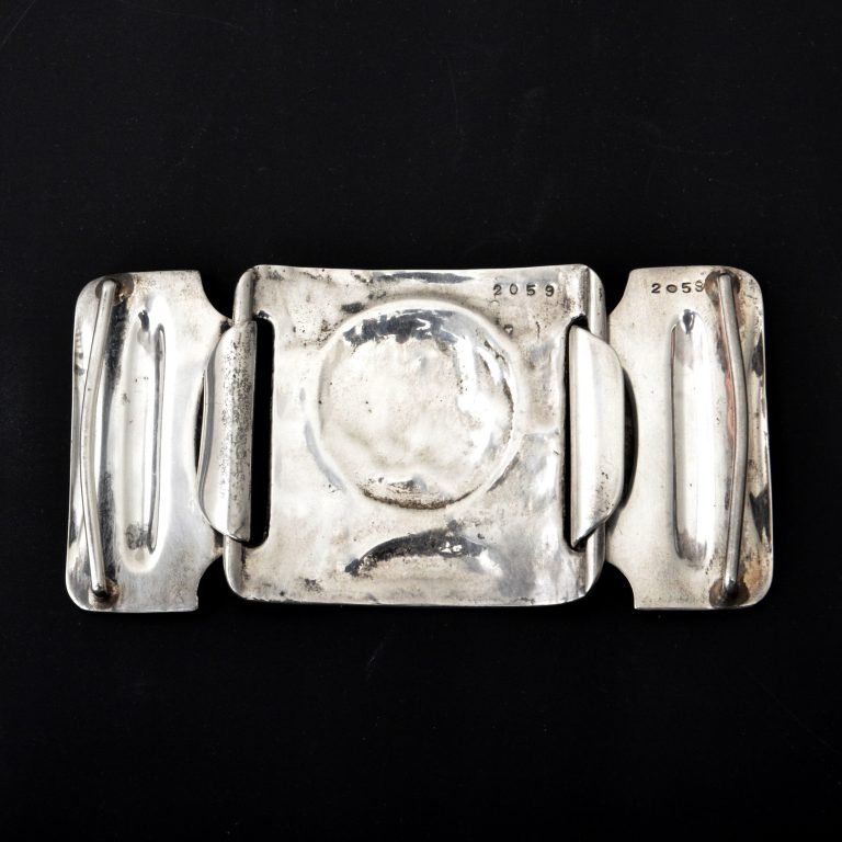 A Kate Harris art nouveau maiden silver buckle - The Pear Tree Collection
