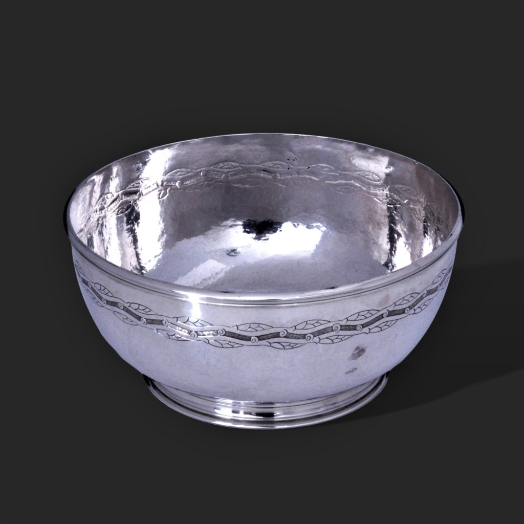 A large Bernard Cuzner silver bowl - The Pear Tree Collection