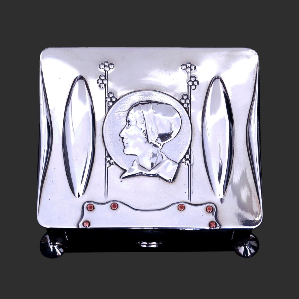 A Kate Harris art nouveau silver casket - The Pear Tree Collection