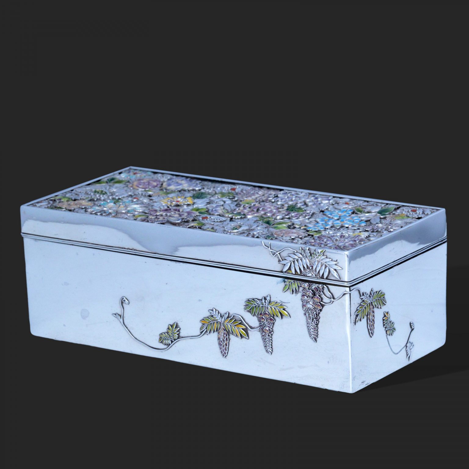 An outstanding silver and enamel Japanese Meiji box by Sanju Saku - The ...